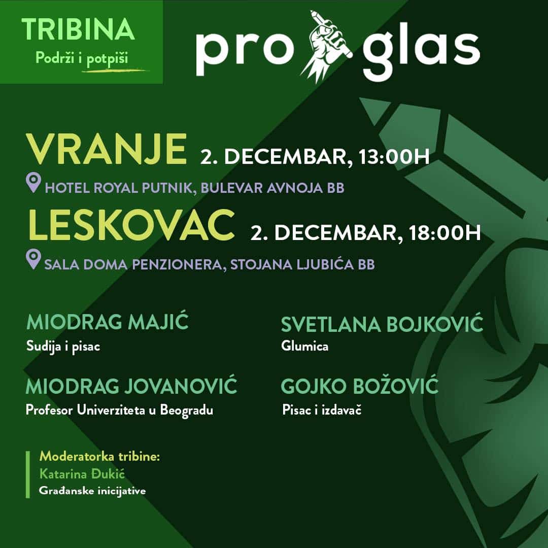 PROGLAS u Vranju: Govore Ceca Bojković, Majić, Jovanović i Božović ...